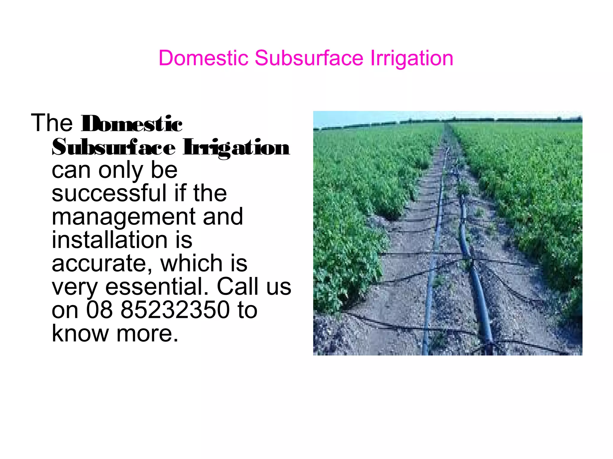 Subsurface irrigation tube | PPT