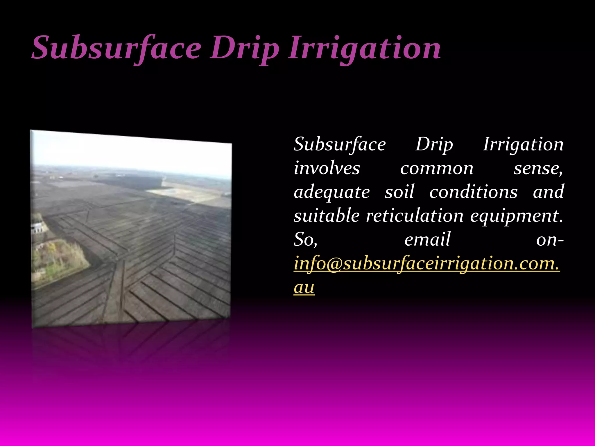Subsurface irrigation tube (2) | PPT