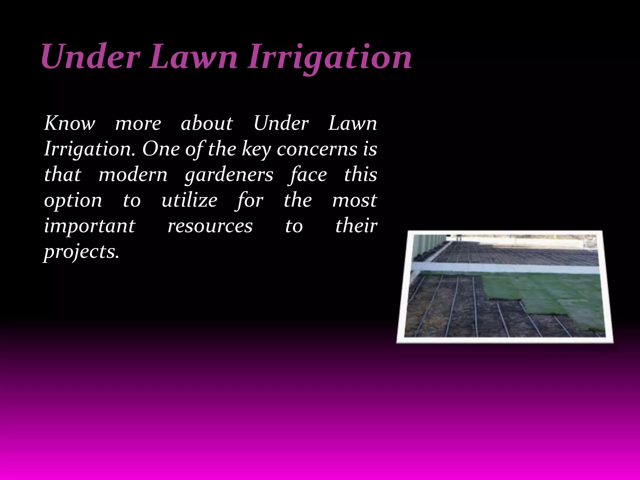 Subsurface irrigation tube (2) | PPT