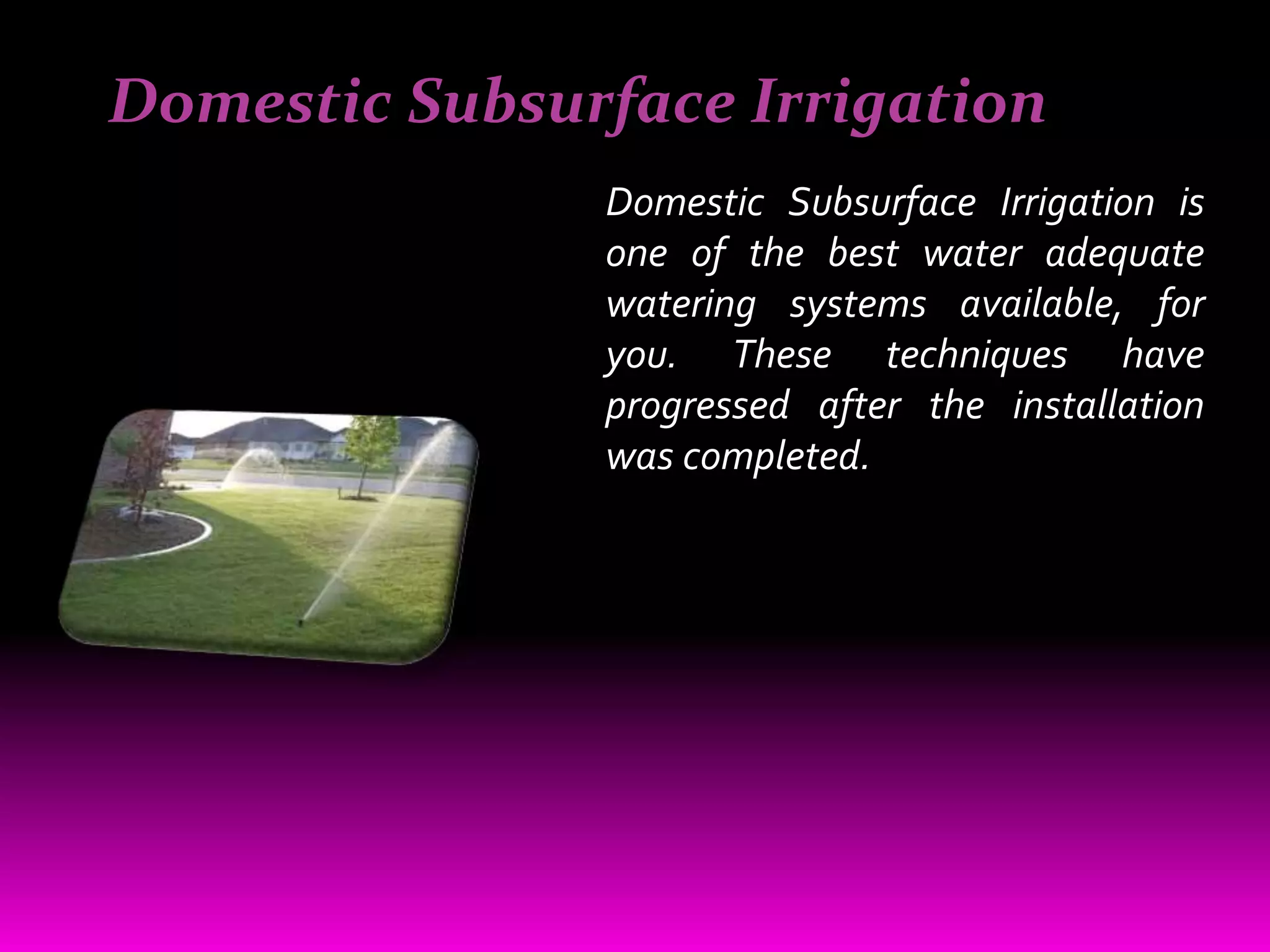 Subsurface irrigation tube (2) | PPT