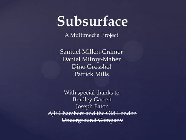 Subsurface presentation | PPT