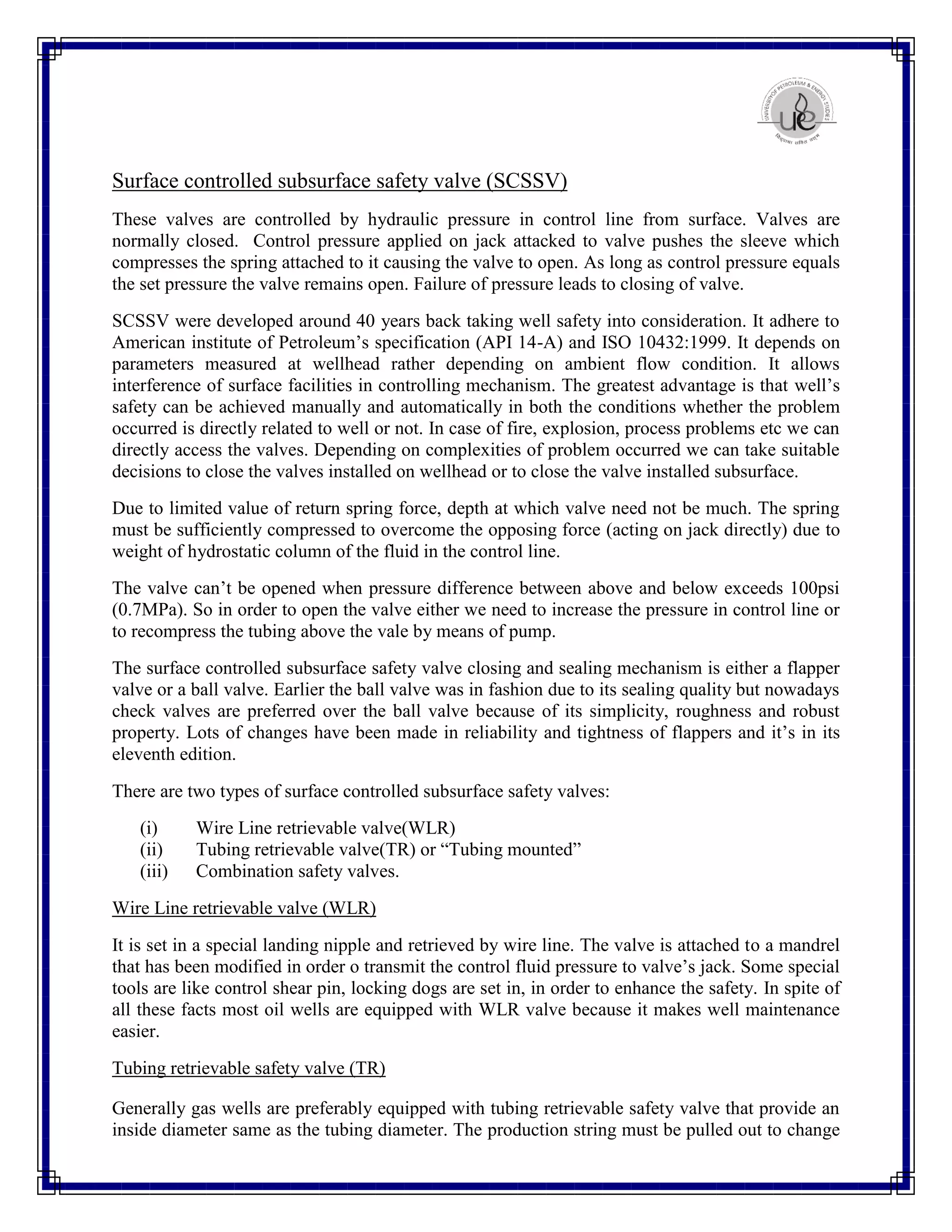 Subsurface safety valves | PDF