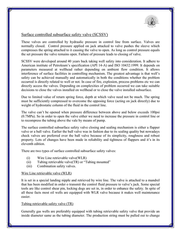 Subsurface safety valves | PDF | Scuba Diving | Extreme Sports