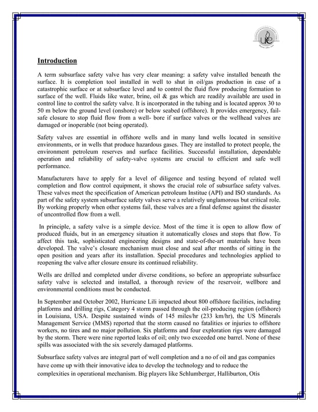 Subsurface safety valves | PDF | Scuba Diving | Extreme Sports