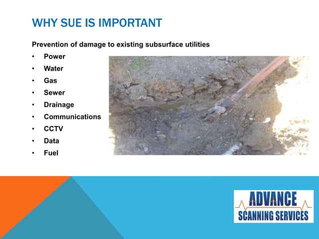 Subsurface utility engineering by Advance Scanning Services | PPT