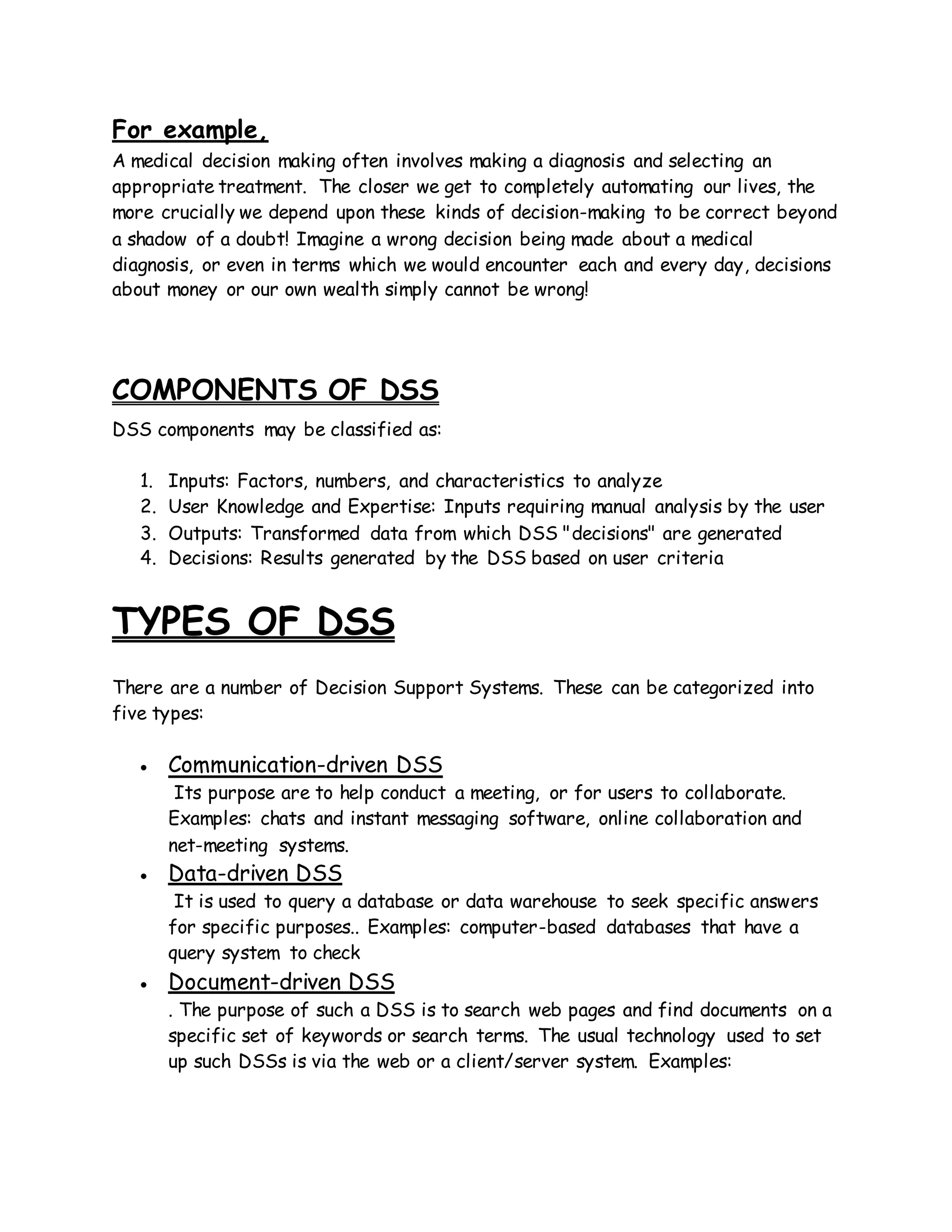 Sub systems of information system - MIS | DOCX