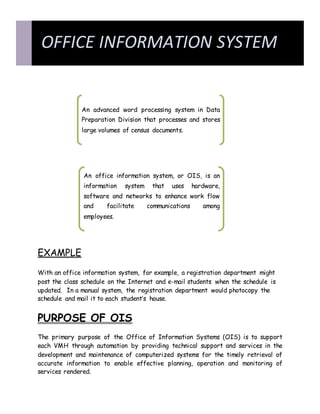 Sub systems of information system - MIS | DOCX