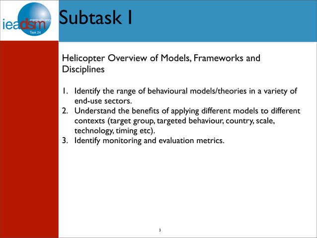 Ruth Mourik IEA DSM Task 24 workshop Subtask I preliminary analysis | PDF