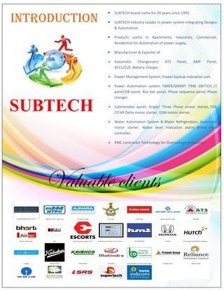 Subtech:Automatic Changeover,ACCL, AMF Panel, Motor Starter etc. | PDF ...