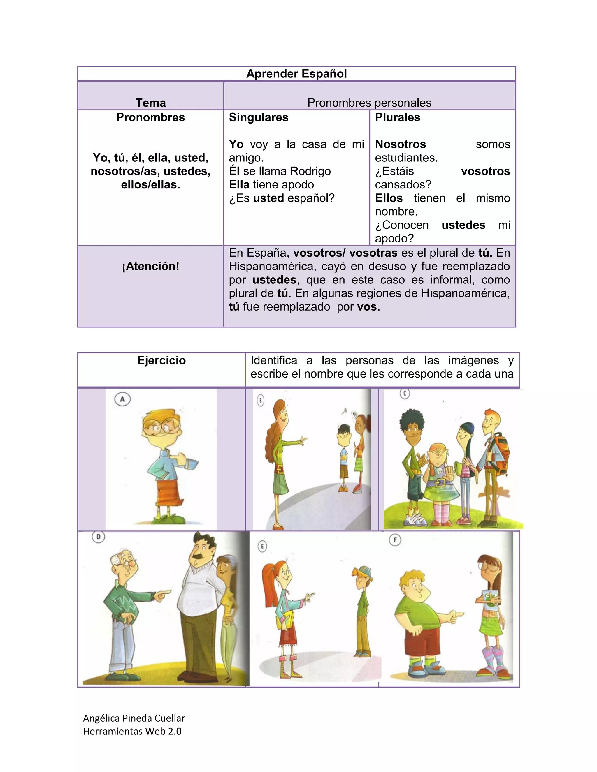 Los pronombres en español | PDF