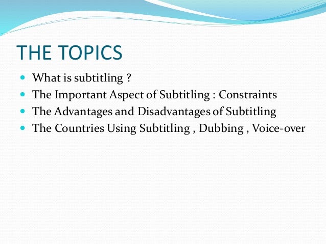 Subtitle Translation