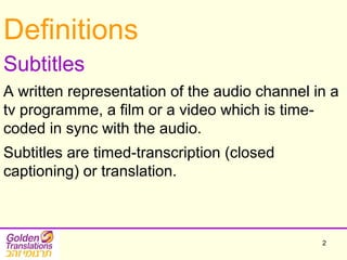 Subtitling (English) | PPT