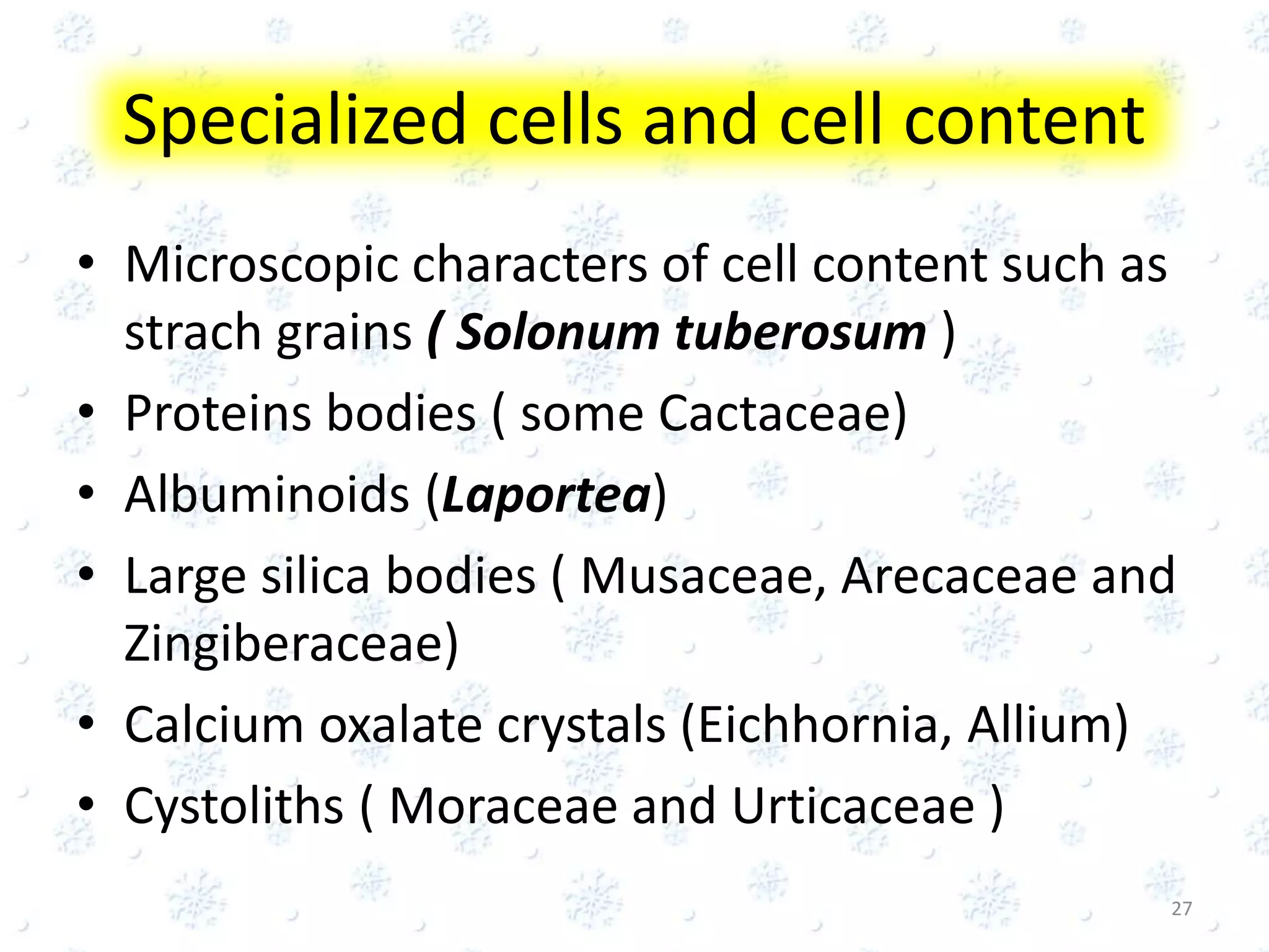 evidences of anatomy, cytology and chemistry to plant taxonomy | PPTX