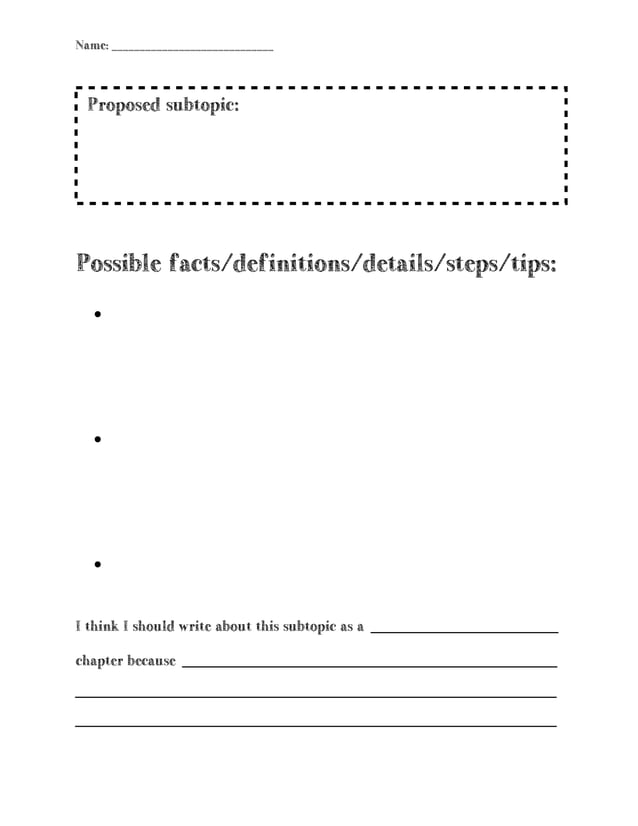 Subtopic planning outline | PDF