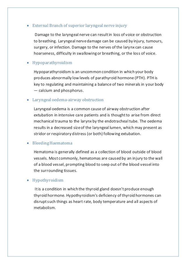 Subtotal thyroidectomy document | DOCX | Thyroid Disorders | Endocrine ...
