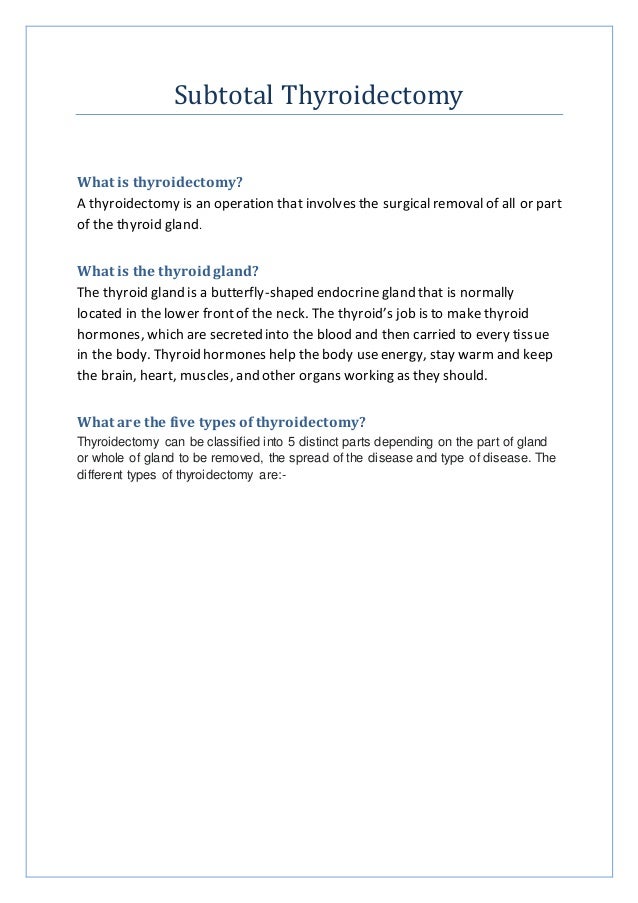 Subtotal thyroidectomy document