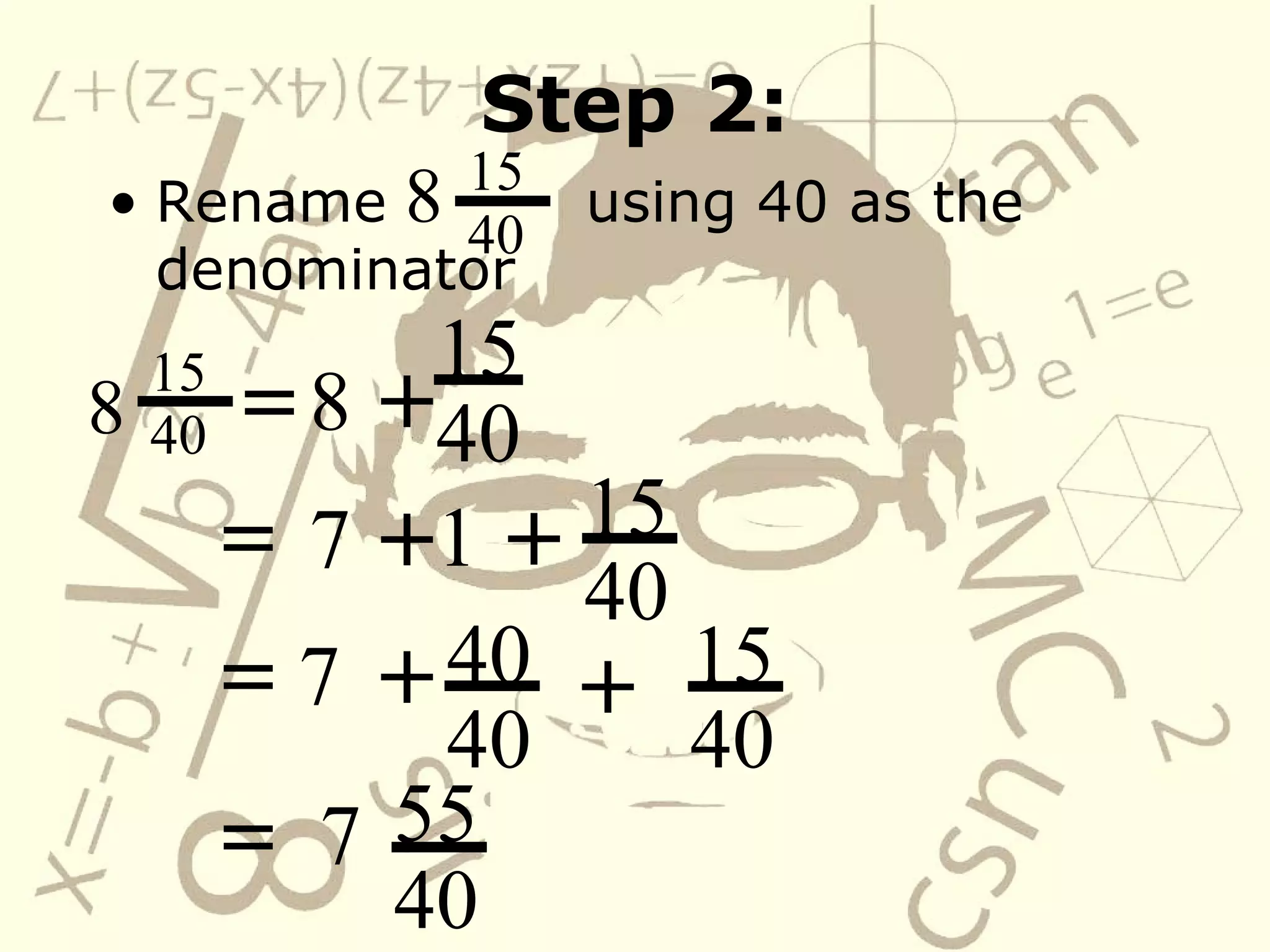 Subtract Mixed Numbers | PPT