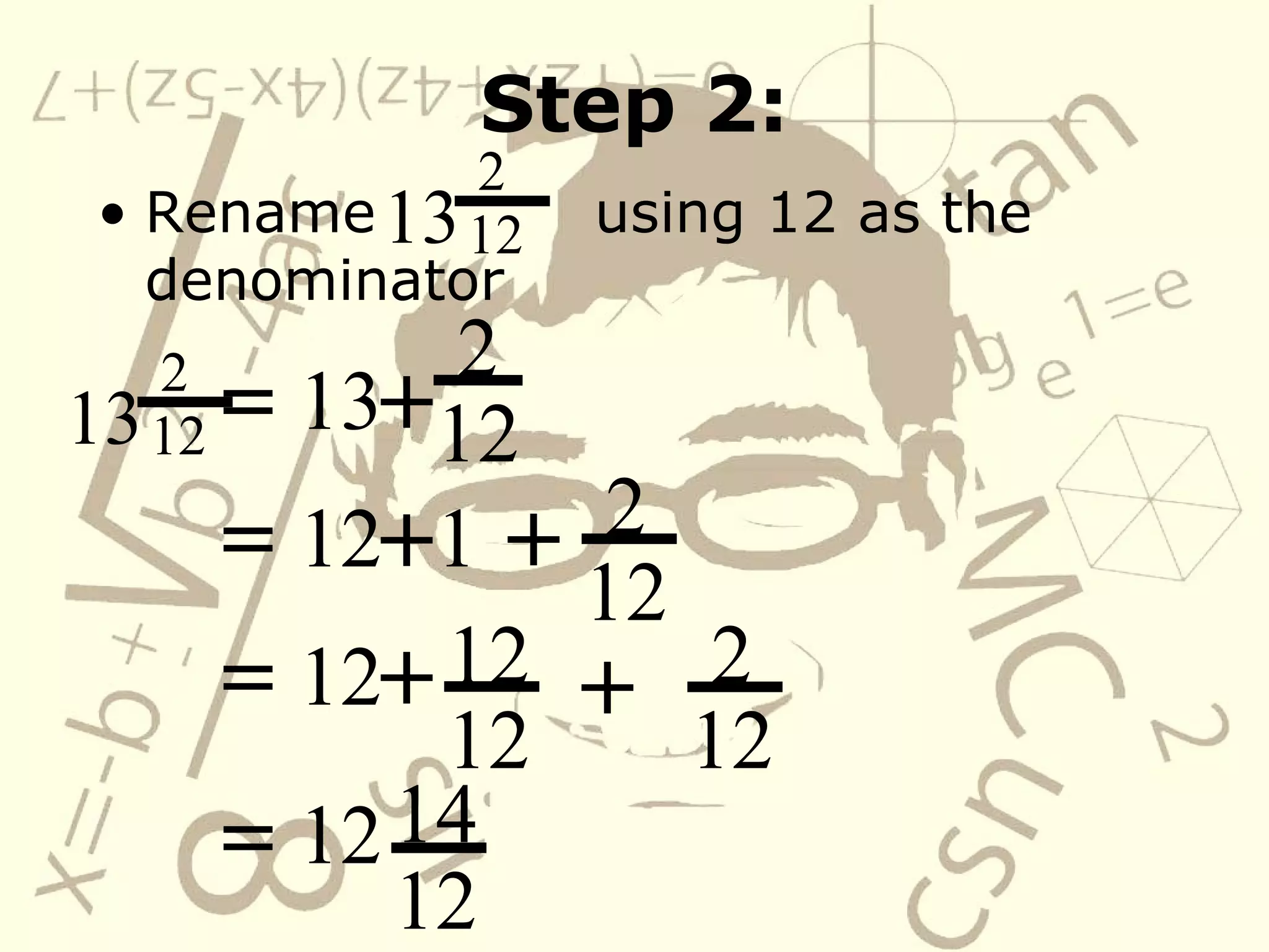 Subtract Mixed Numbers | PPT