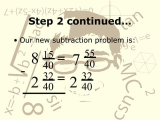 Subtract Mixed Numbers | PPT