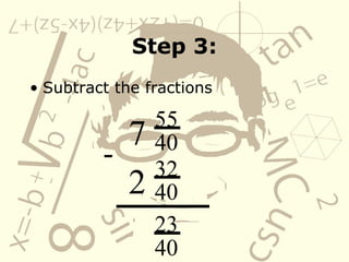 Subtract Mixed Numbers | PPT