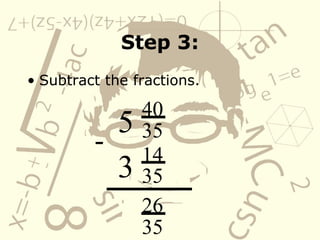 Subtract Mixed Numbers | PPT