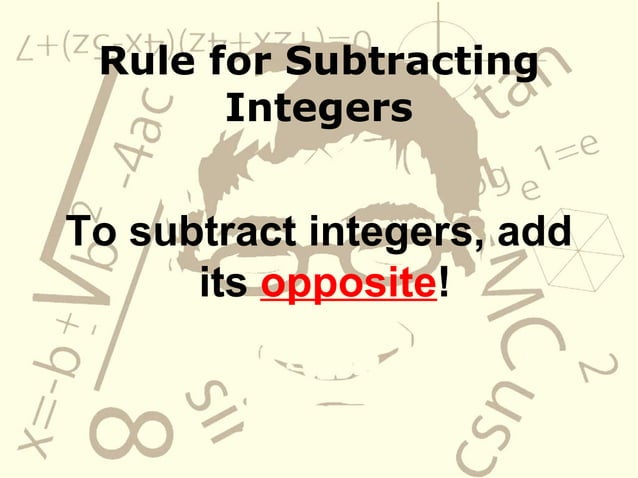 Subtracting Integers | PPT