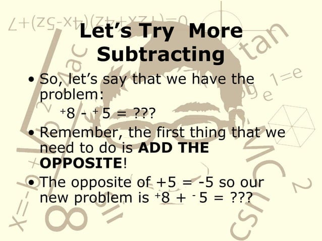 Subtracting Integers | PPT