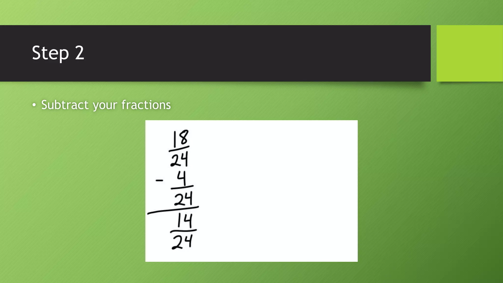 Subtracting fractions with unlike denominators | PPTX