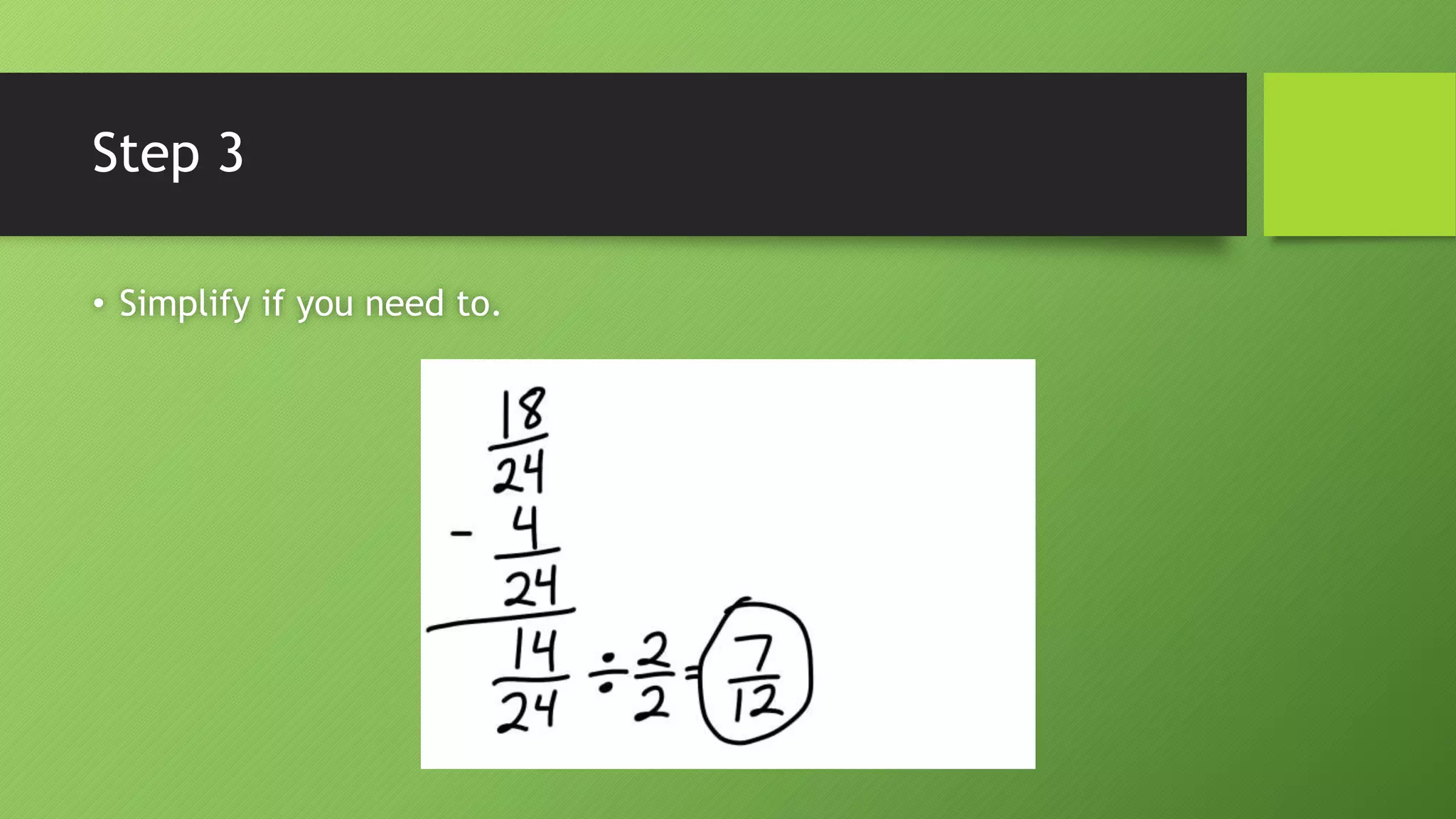 Subtracting fractions with unlike denominators | PPTX