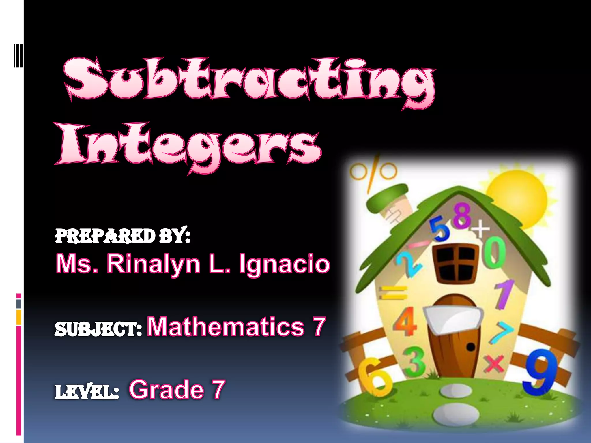 Subtracting integers | PPTX