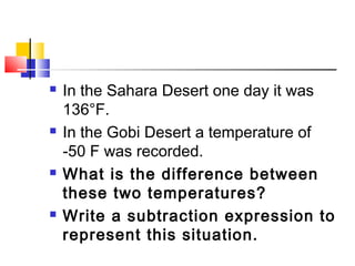 Subtracting integers | PPT