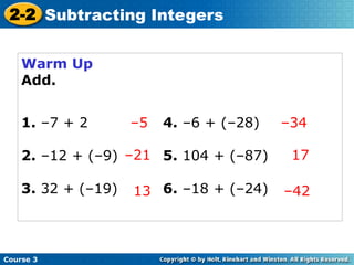 Subtracting all Integers math lesson.ppt