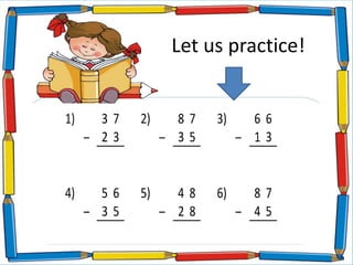 Subtracting numbers without regrouping 2 to 3 digits | PPTX