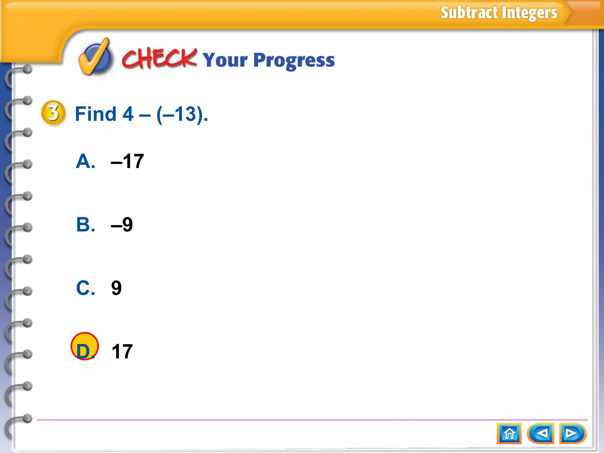 Subtract integers | PPT