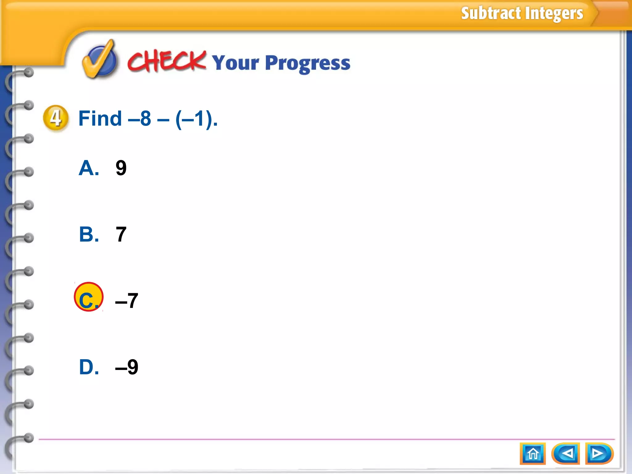 Subtract integers | PPT