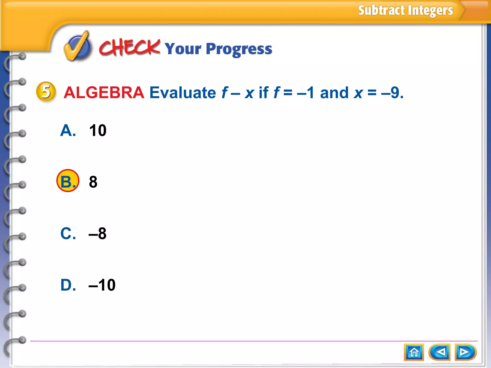 Subtract integers | PPT