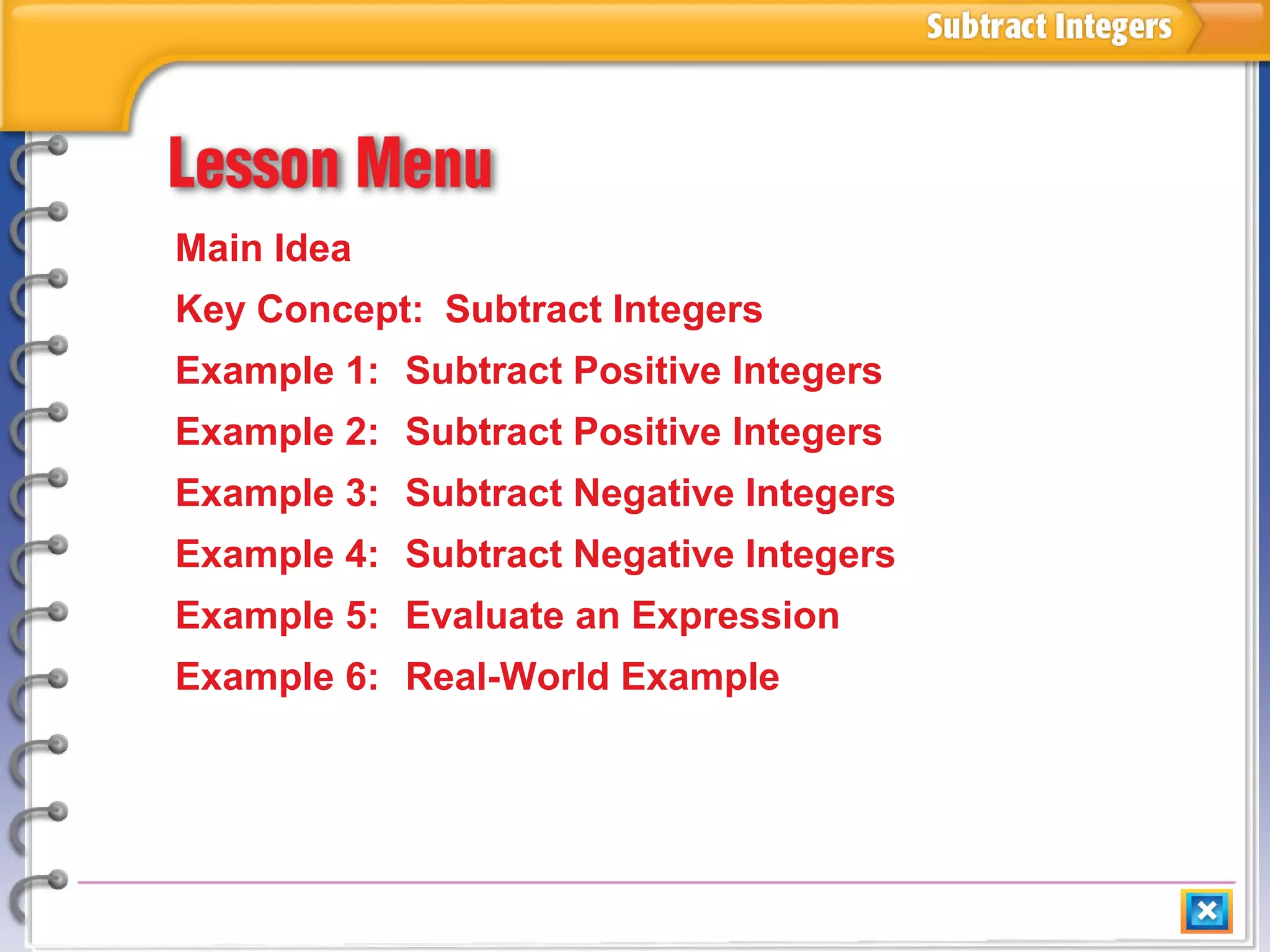 Subtract integers | PPT