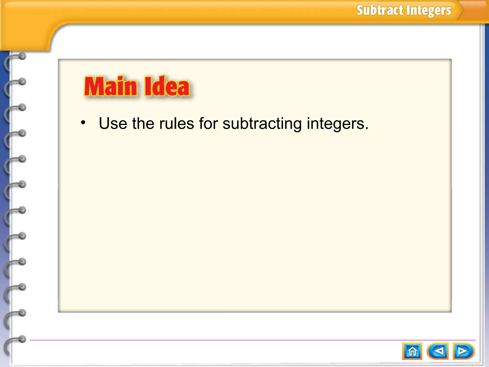 Subtract integers | PPT