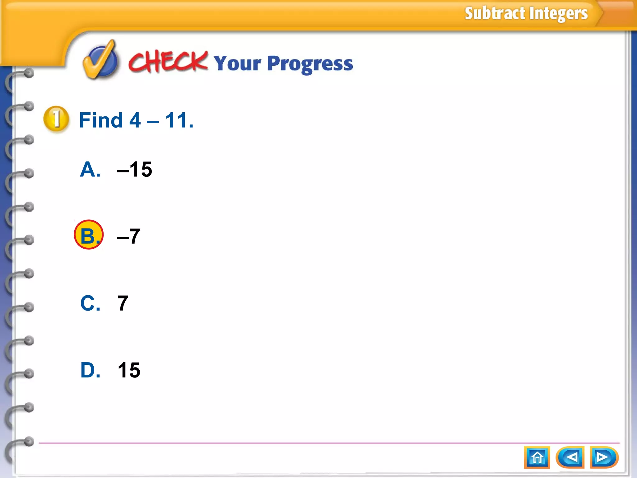 Subtract integers | PPT