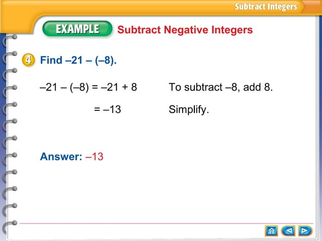 Subtract integers | PPT