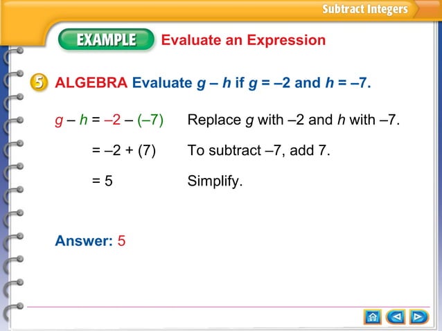 Subtract integers | PPT