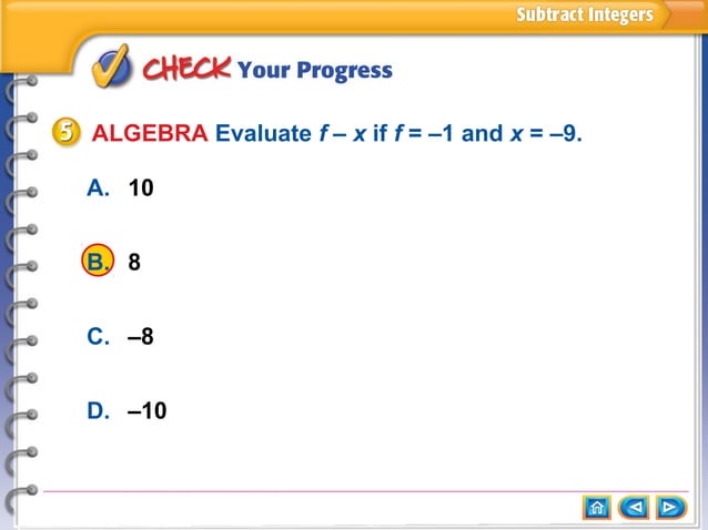 Subtract integers | PPT