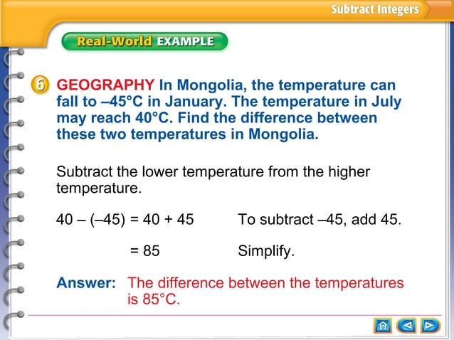 Subtract integers | PPT