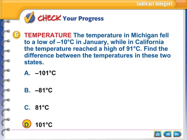 Subtract integers | PPT