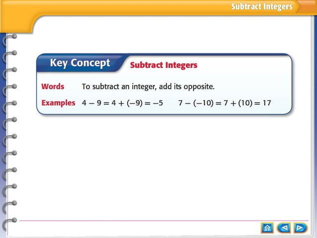 Subtract integers | PPT