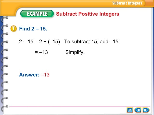 Subtract integers | PPT