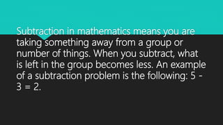 Subtraction | PPTX