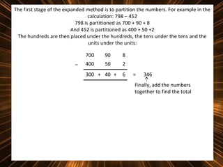 Subtraction Using An Expanded Method (part 1 of 5) | PPT