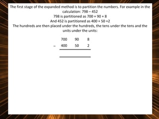 Subtraction Using An Expanded Method (part 1 of 5) | PPT