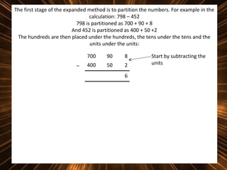 Subtraction Using An Expanded Method (part 1 of 5) | PPT